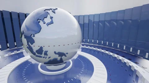 Global news studio background 4k | Stock Video | Pond5