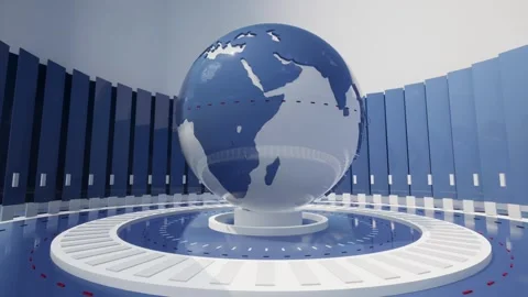 Global news studio background 4k | Stock Video | Pond5