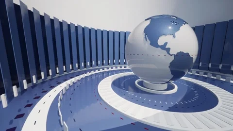 Global news studio background 4k | Stock Video | Pond5