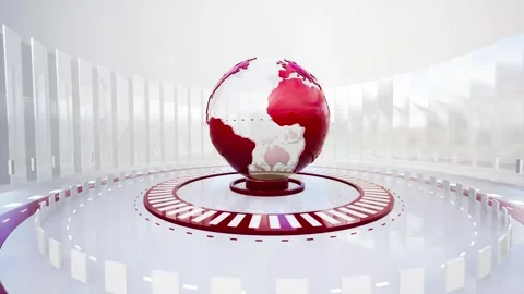 Global news studio background 4k | Stock Video | Pond5