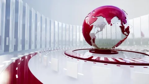 Global news studio background 4k | Stock Video | Pond5