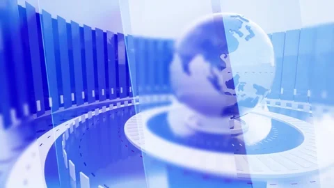 Global news studio background 4k | Stock Video | Pond5