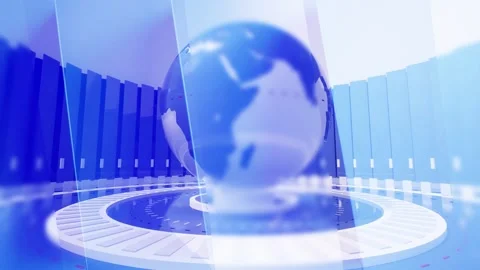Global news studio background 4k | Stock Video | Pond5