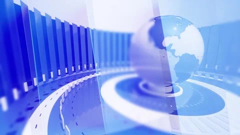 Global news studio background 4k | Stock Video | Pond5
