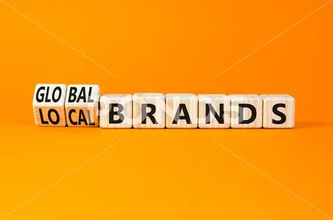 Global or local brands symbol. Concept words Global brands and Local ...