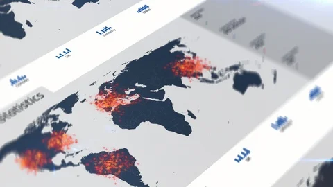 Global statistics, map showing a number ... | Stock Video | Pond5