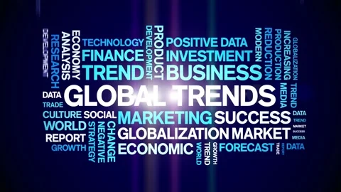 Global Trends animated word cloud,animat... | Stock Video | Pond5