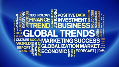 Global Trends animated word cloud,animat... | Stock Video | Pond5