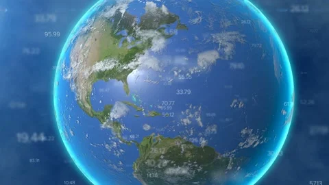 Globe of Earth planet with cloud of digi... | Stock Video | Pond5