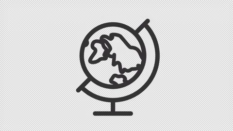 Globe rotating line animation | Stock Video | Pond5