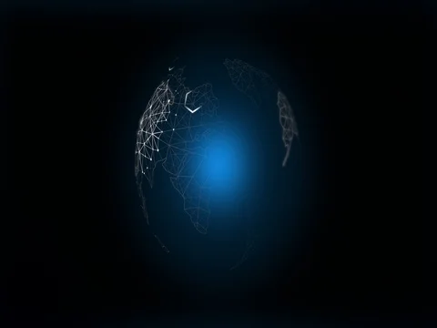 Globe Spin with world map and Hexagon ne... | Stock Video | Pond5