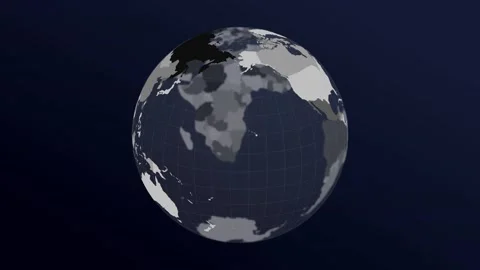 The globe with world map. Dark transluce... | Stock Video | Pond5