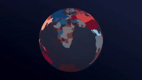 The globe with world map. Dark transluce... | Stock Video | Pond5
