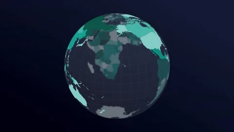 The globe with world map. Dark transluce... | Stock Video | Pond5