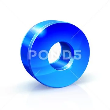 Glossy blue Zero 0 number. 3d Illustration on white background ...