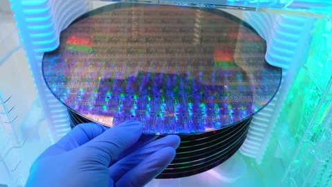 Gloved Hand Holding a Silicon Wafer in p... | Stock Video | Pond5