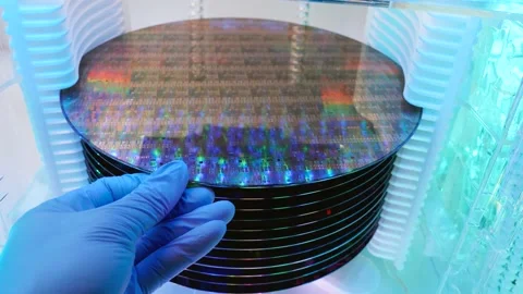 Gloved Hand Holding a Silicon Wafer in h... | Stock Video | Pond5