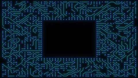 Glow blue loop animation of flat microel... | Stock Video | Pond5