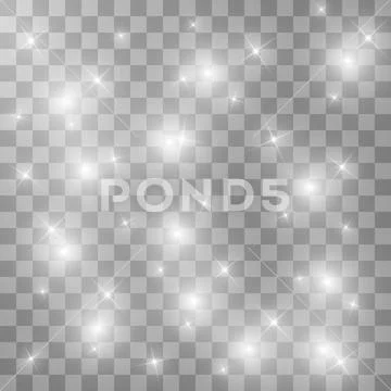 Glow light effect. Starburst with sparkles on transparent background. Vector Illustration #97895128