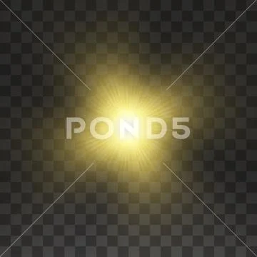 Glow light effect. Starburst with sparkles on transparent background. Vector ~ Clip Art #103937839