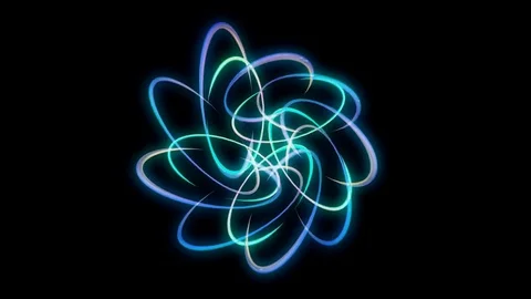 Glowing 3D geometric looping ellipses UI... | Stock Video | Pond5