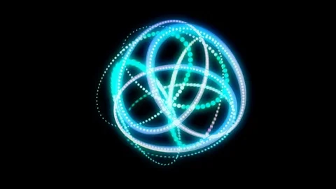 Glowing 3D geometric looping ellipses UI... | Stock Video | Pond5
