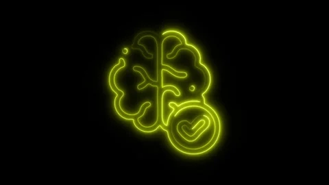 Glowing All Brain Icon and Symbol in HD ... | Stock Video | Pond5