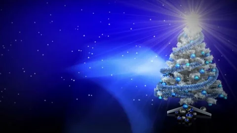 Glowing blue Christmas tree animation wi... | Stock Video | Pond5