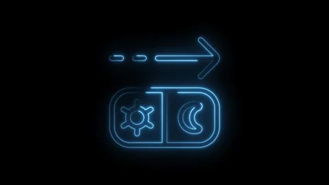 Glowing blue neon icon representing day ... | Stock Video | Pond5