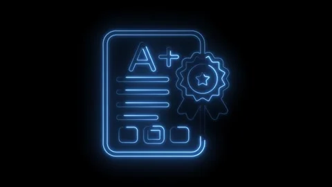Glowing blue neon A plus grade certifica... | Stock Video | Pond5
