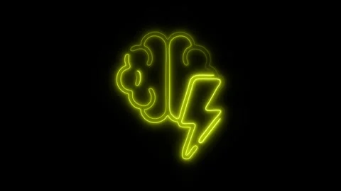 Glowing Brain Storm Icon and Symbol in H... | Stock Video | Pond5