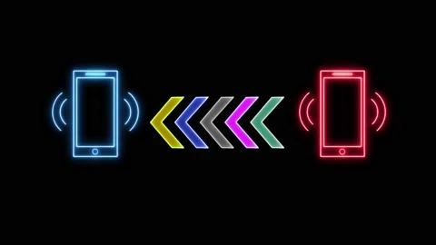 Glowing call icon with neon light. cell ... | Stock Video | Pond5