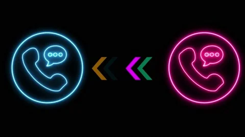 Glowing call icon with neon light. cell ... | Stock Video | Pond5