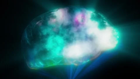Glowing colorful Brain animation visuali... | Stock Video | Pond5