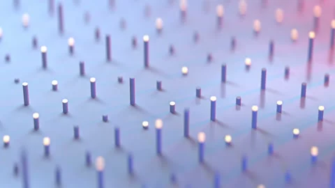 Glowing cylinder shapes seamless loop 3D... | Stock Video | Pond5