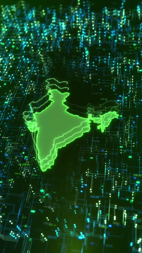 Glowing Digital india map circuit board ... | Stock Video | Pond5