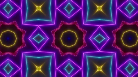 Glowing Floral Pattern Neon Light Backgr... | Stock Video | Pond5