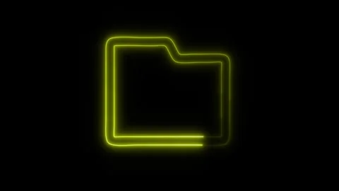 Glowing Folder Icon in HD Video Neon Ani... | Stock Video | Pond5