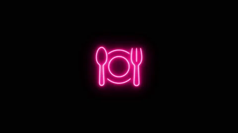 Glowing food outline icon. Animation of ... | Stock Video | Pond5