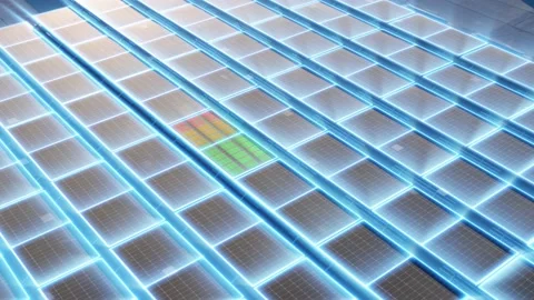 Glowing frames and battery levels, Solar... | Stock Video | Pond5