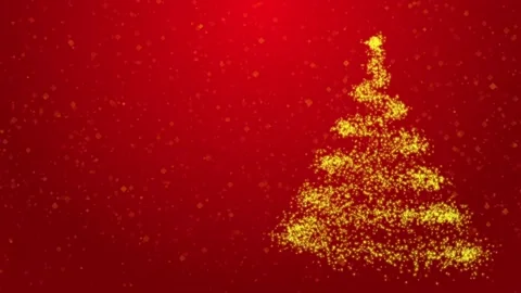 Glowing gold Christmas tree animation wi... | Stock Video | Pond5