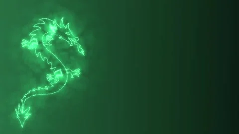 Glowing green dragon on gradient backgro... | Stock Video | Pond5