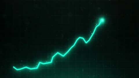 Glowing Growing Line Chart Graph With Gr... | Stock Video | Pond5