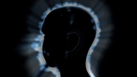 Glowing head surrounded by points of lig... | Stock Video | Pond5