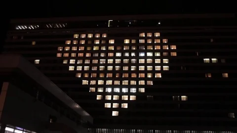 Glowing Heart From the Windows on the Fa... | Stock Video | Pond5
