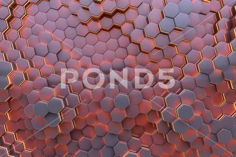 Glowing Hexagonal Fuel Cells. Abstract background.: Graphic #149742289