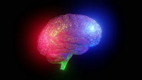 Glowing human brain with colorful lights... | Stock Video | Pond5