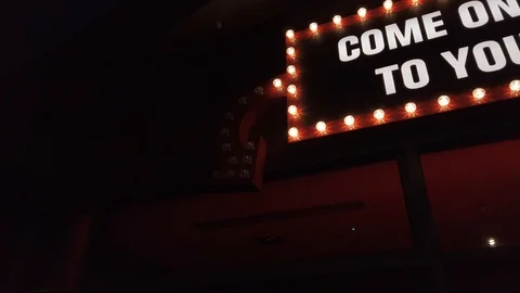 Glowing illuminated red neon take-away f... | Stock Video | Pond5