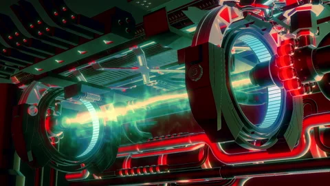 Glowing Laser beam machine. Motion. 3d e... | Stock Video | Pond5