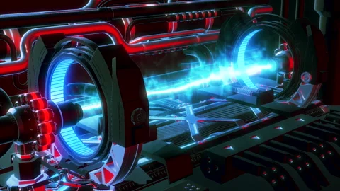Glowing Laser beam machine. Motion. 3d e... | Stock Video | Pond5